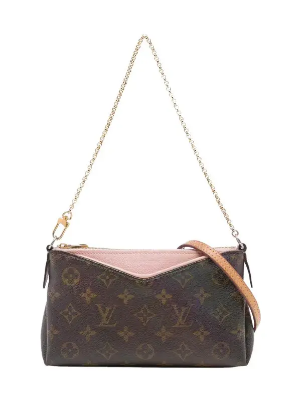 LOUIS VUITTON Pallas Clutch Monogram Satchel - Brown