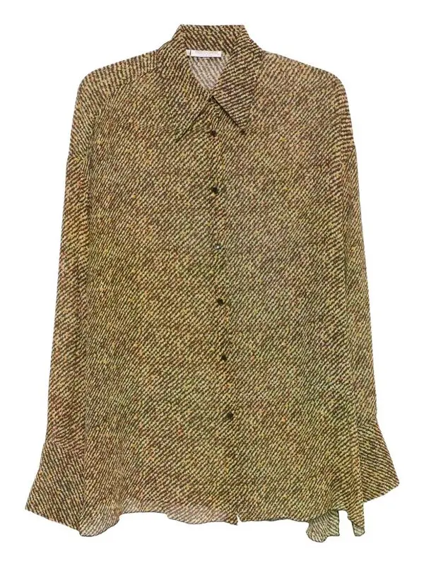 Roberto Cavalli 2000s Diagonal-stripe Silk Shirt - Brown