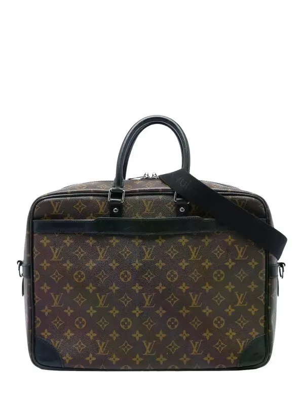 LOUIS VUITTON Monogram Macassar Porte Documents Voyage Gm Business Bag - Brown