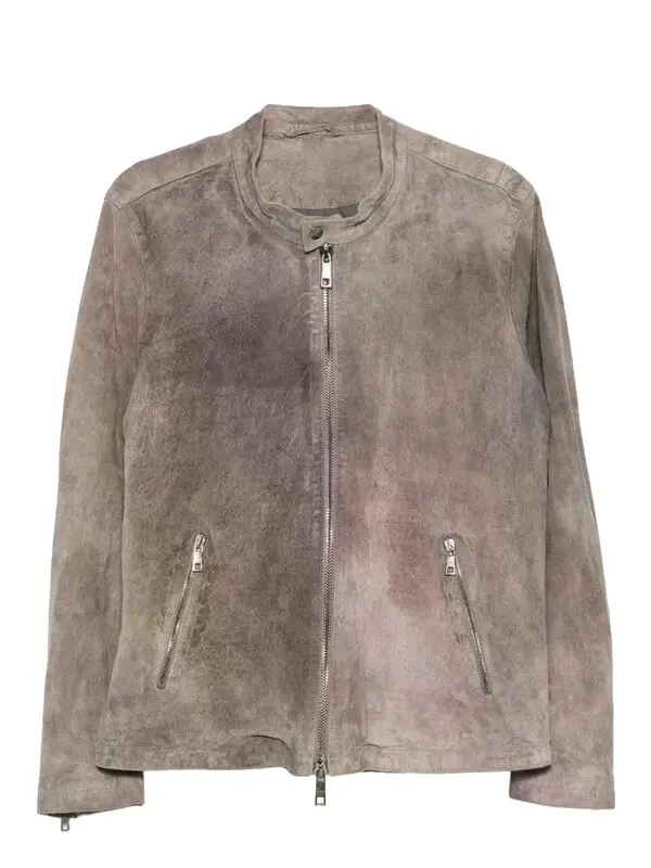 GIORGIO BRATO Suede Zip-up Jacket - Grey