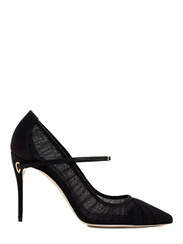 Jennifer Chamandi Lorenzo Mesh-panelled Pumps - Black