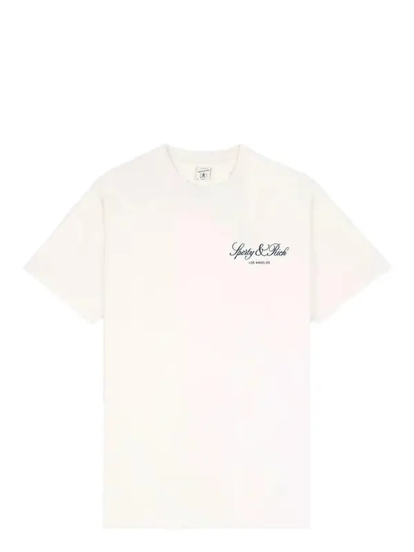 SPORTY & RICH Logo Print Cotton T-shirt - White