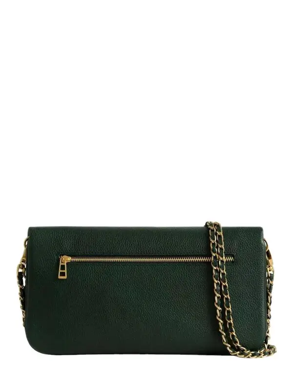 Zadig&Voltaire Rock Clutch With Embellished Wings And Metal Chain Strap - Green