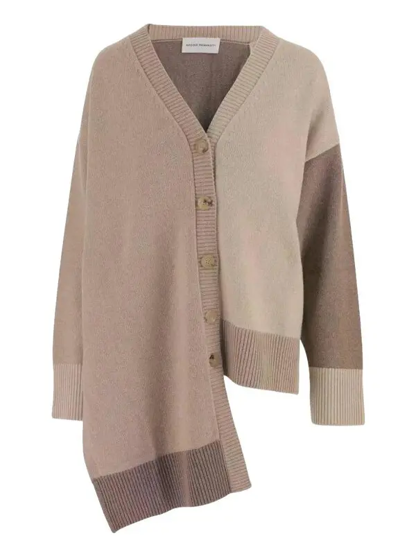 NICCOLO PASQUALETTI Color-block Asymmetrical Cardigan - Neutrals