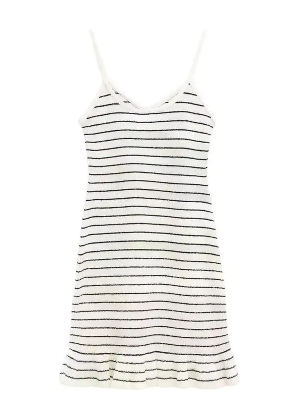 JW Anderson Striped Ruffled Mini Dress - Neutrals