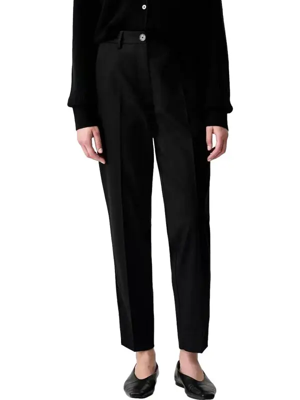 Marc O'polo Tailored Pressed Crease Trousers - Black