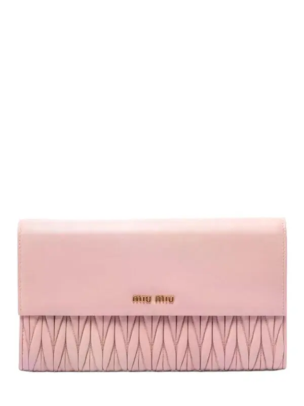 Miu Miu Matelasse Nappa Clutch Bag - Pink