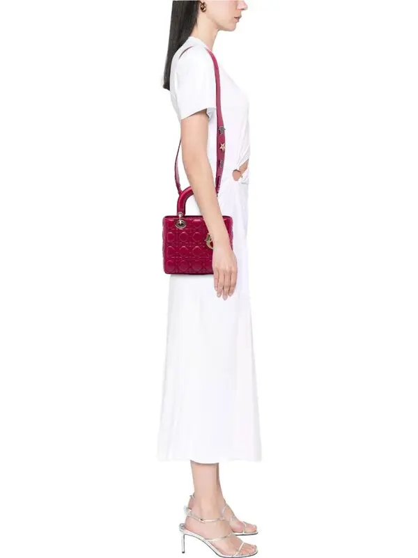 Dior Lambskin Cannage Lady Satchel - Red