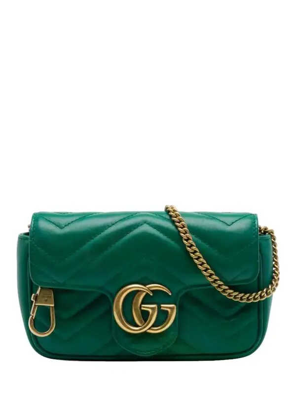 Gucci Matelasse Calfskin Flap Crossbody Bag - Green