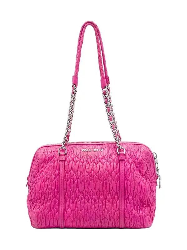 Miu Miu 2010 Matelasse Lambskin Shoulder Bag - Pink