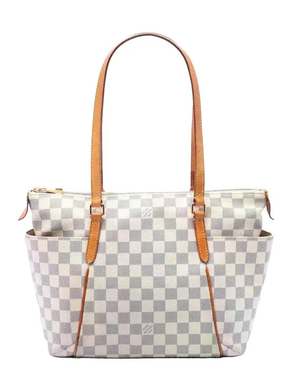 LOUIS VUITTON Damier Azur Totally Pm Tote Bag - White