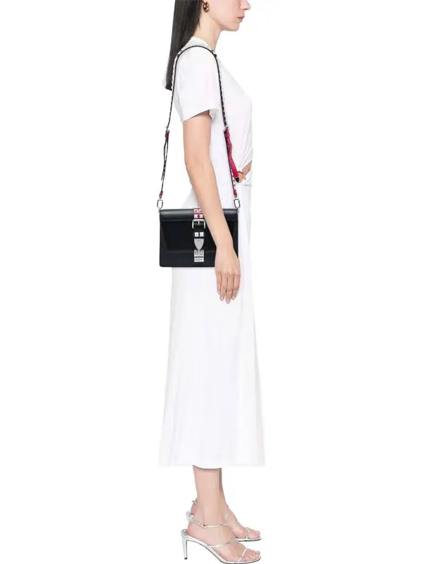 Prada City Calf And Saffiano Studded Elektra Crossbody Bag - Black