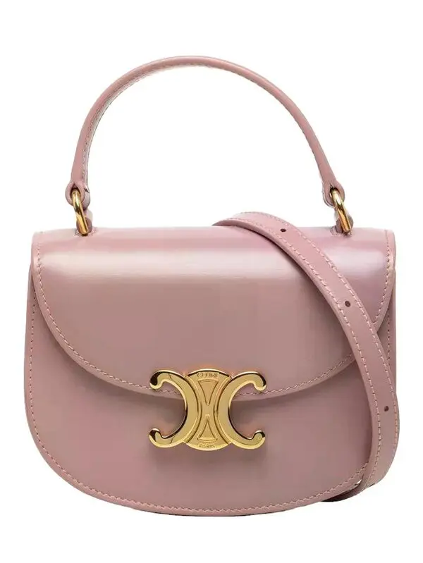 Celine Mini Shiny Calfskin Besace Clea Satchel - Pink