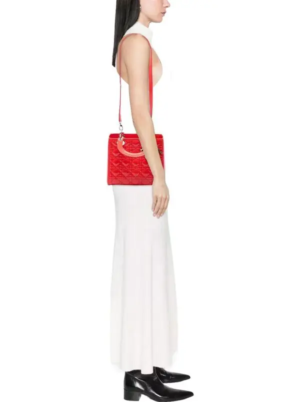Dior Patent Cannage Lady Satchel - Red