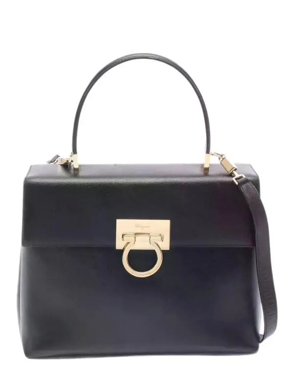 FERRAGAMO Gancini Flip-lock Tote Bag - Black