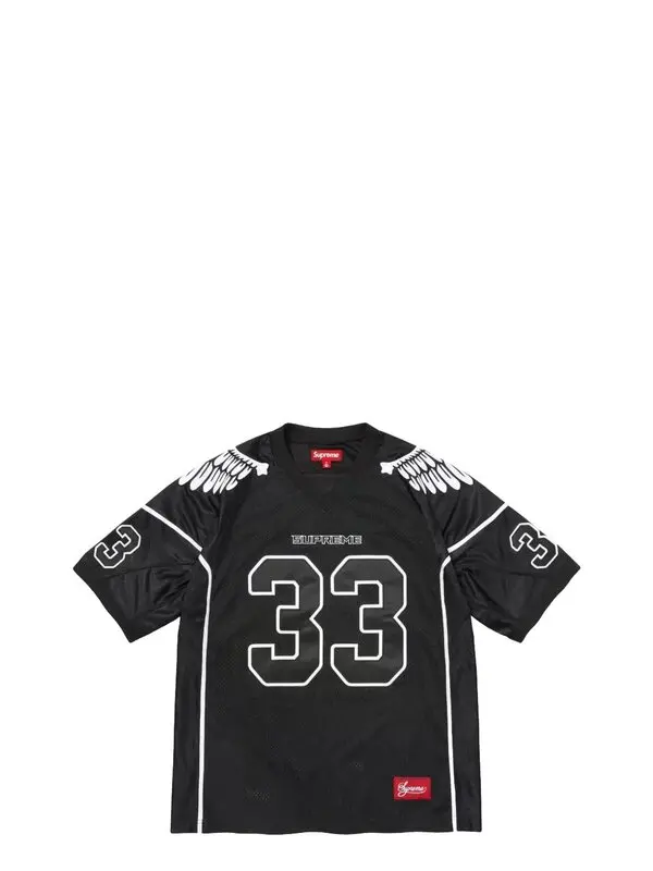 Supreme Graphic Print Football Jersey - Black
