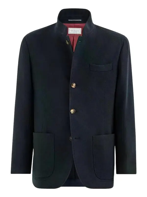 Brunello Cucinelli Cashmere Button-up Jacket - Blue