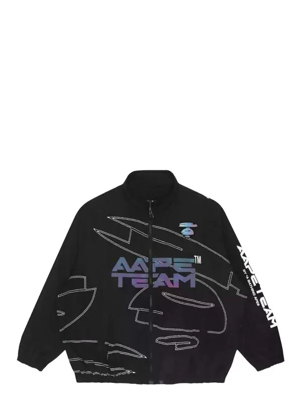 AAPE BY *A BATHING APE Moonface Gradient-print Zip-up Jacket - Black