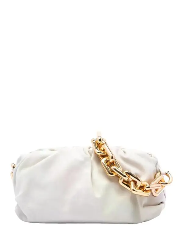 Bottega Veneta 2012-2026 Lambskin Chain Pouch Shoulder Bag - White
