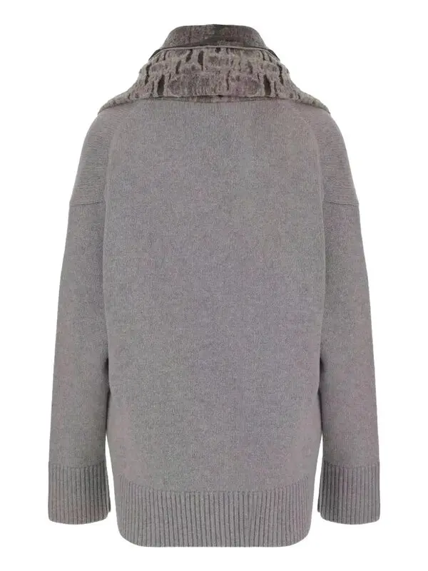 NICCOLO PASQUALETTI Embroidered Shawl-panel Cardigan - Grey