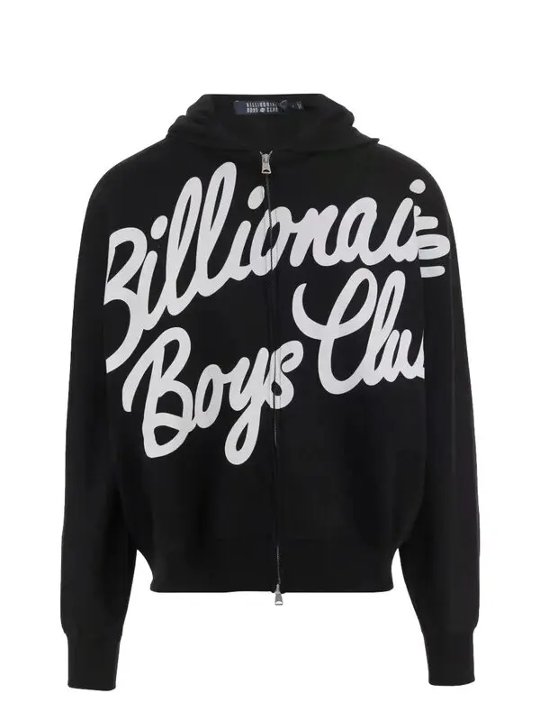 BILLIONAIRE Logo-print Zip-up Hoodie - Black
