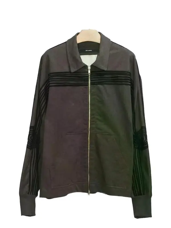 SONG FOR THE MUTE Appliqué Track Jacket - Black