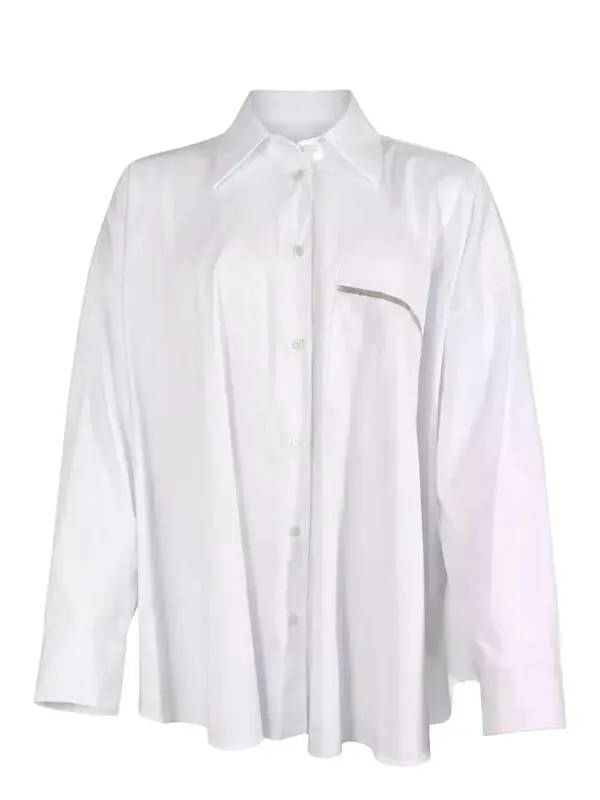 D.exterior Crystal Embellished Oversized Shirt - White