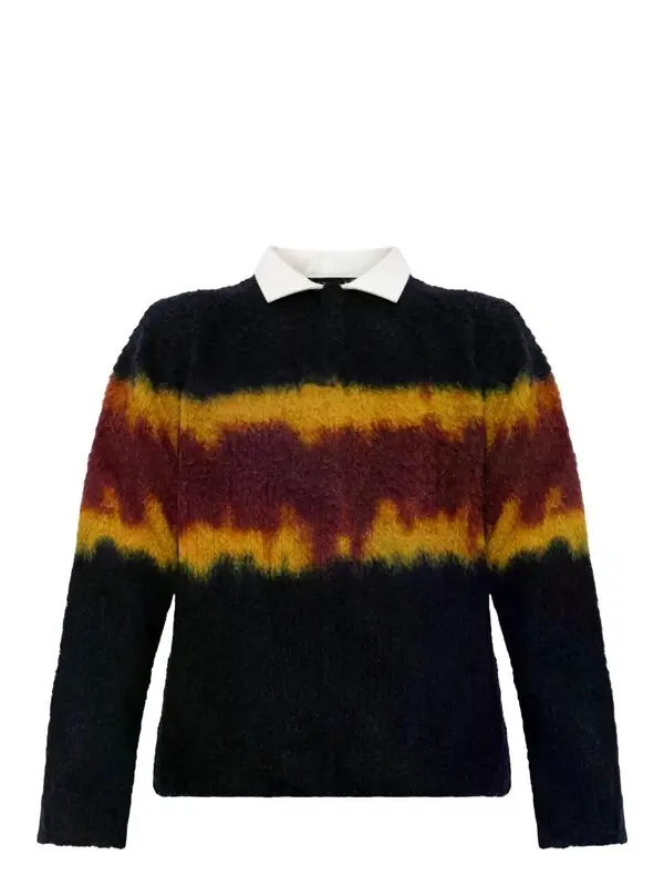 Sacai Textured Gradient Stripe Sweater - Blue