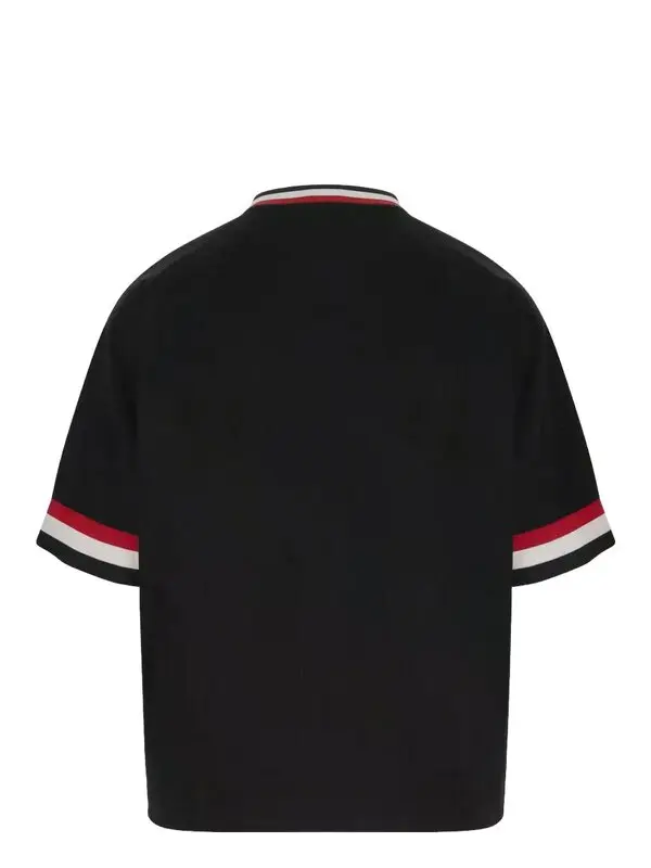 ICECREAM College Logo-print Striped-trim T-shirt - Black
