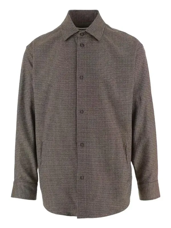 DARKPARK Houndstooth-pattern Shirt - Brown