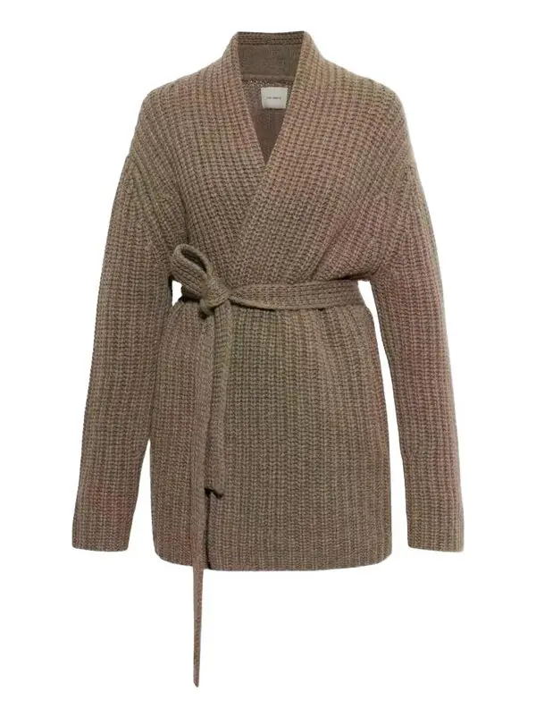 LISA YANG Jacqueline Belted Waffle-knit Cardigan - Brown