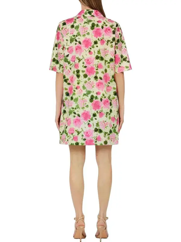 Liu Jo Floral Print Lace-up Dress - Neutrals