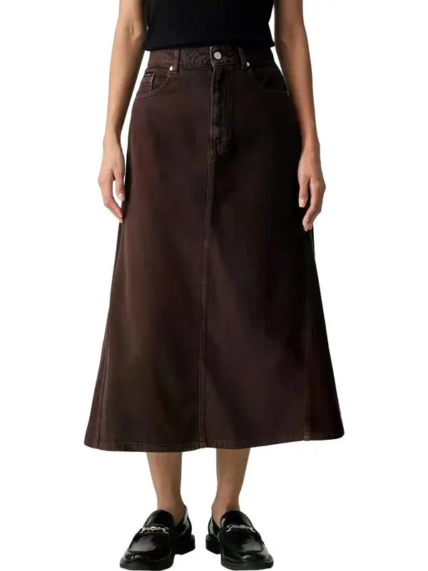 Marc O'polo A-line Denim Midi Skirt - Brown