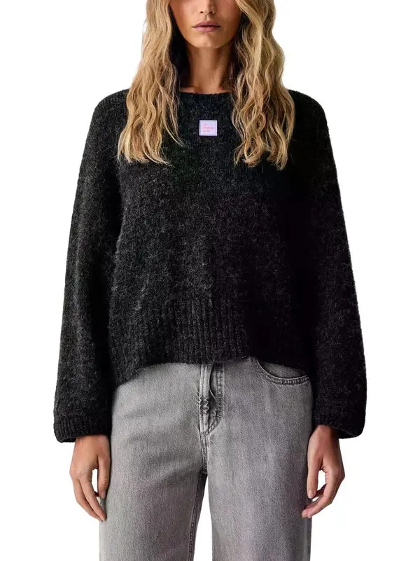 American Vintage Logo Patch Sweater - Black