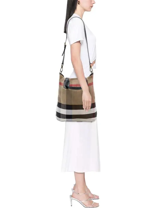 Burberry Mega Check Canvas Tottenham Brit Satchel - Brown