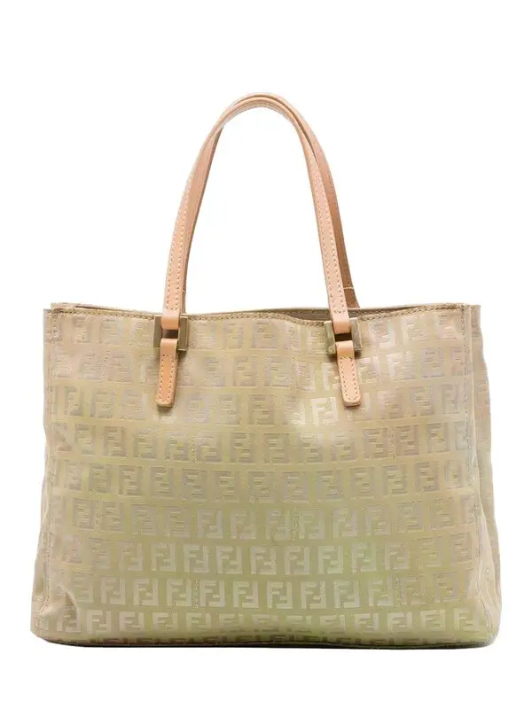 Fendi Zucchino Canvas Shopping Tote Bag - Neutrals