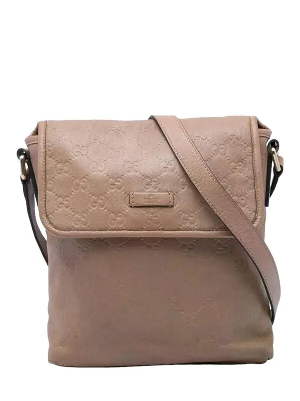 Gucci Embossed Leather Crossbody Bag - Brown