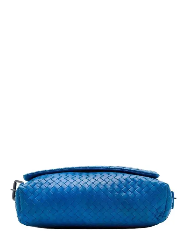 Bottega Veneta Nappa Intrecciato Flap Crossbody Bag - Blue