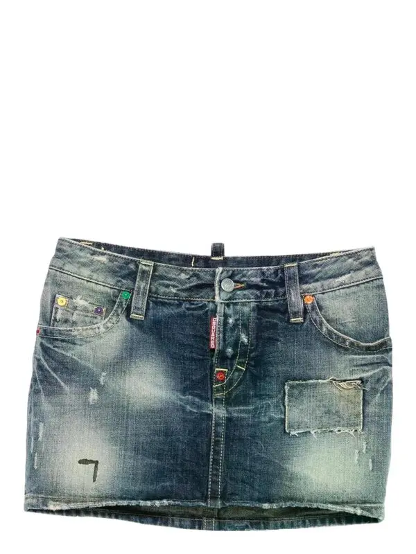 Dsquared2 Denim Patchwork Skirt - Blue