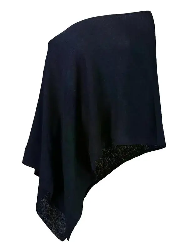 Minnie Rose Cashmere Ruana Poncho - Blue