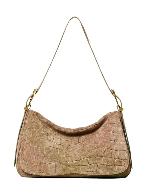 TWINSET Liliane Croc-effect Leather Tote Bag - Neutrals