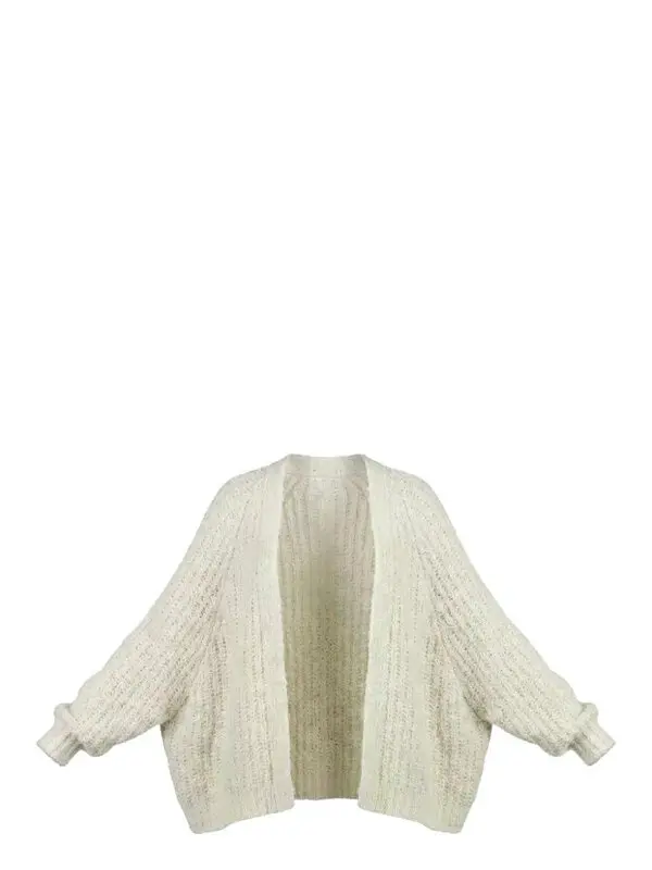 Balmain Batwing Sleeve Chunky-knit Cardigan - Neutrals