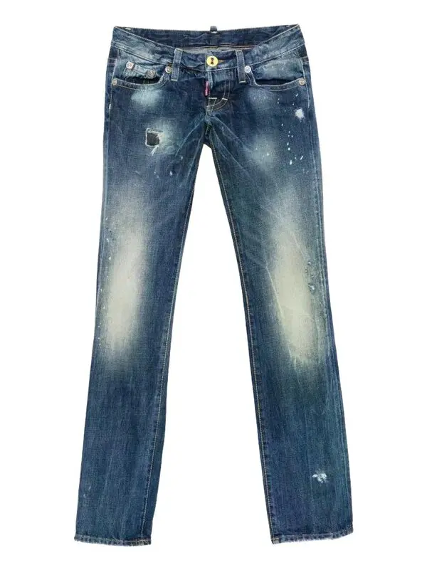 Dsquared2 2000s Distressed Cotton Jeans - Blue