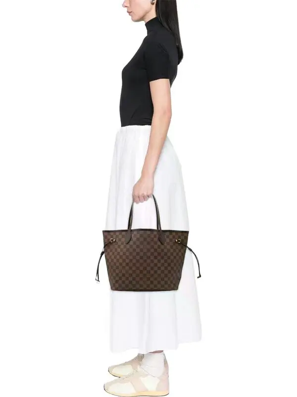 LOUIS VUITTON Damier Ebene Neverfull Mm Tote Bag - Brown