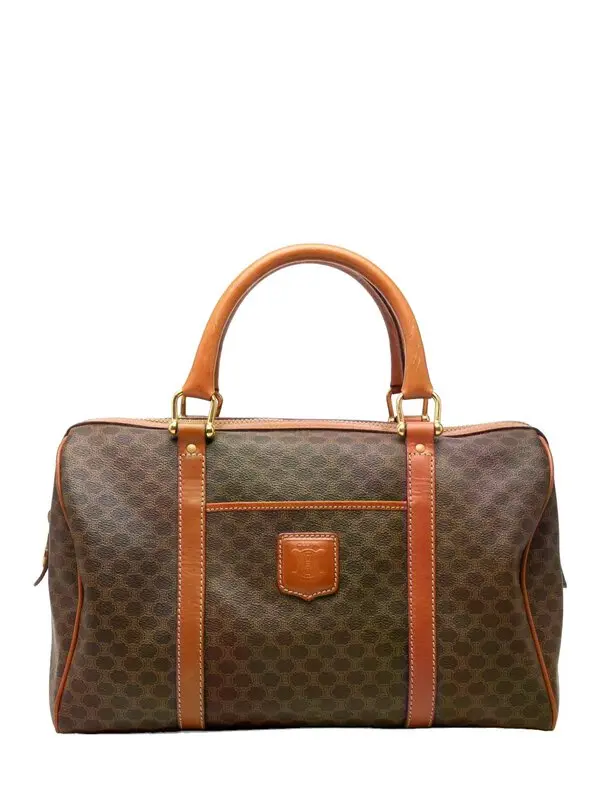 Celine Macadam Coated Canvas Boston Bag - Brown