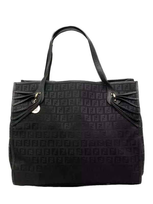 Fendi Zucchino Canvas Tote Bag - Black