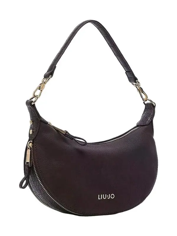 Liu Jo Small Hobo Tote Bag With Logo Plaque - Brown