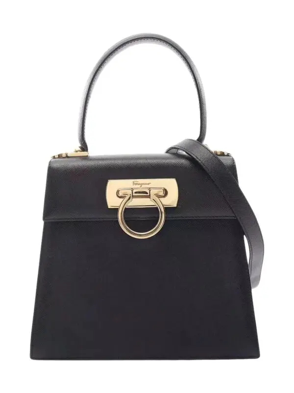 FERRAGAMO Gancini Flip-lock Tote Bag - Black
