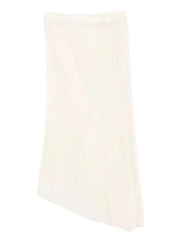 Issey Miyake Asymmetric Pleated Midi Skirt - Neutrals