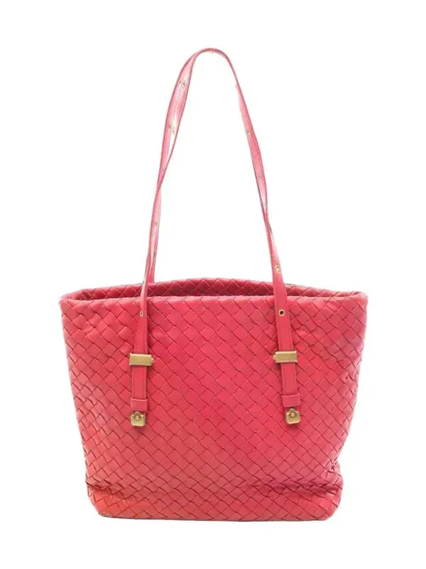 Bottega Veneta Intrecciato Leather Tote Bag - Red